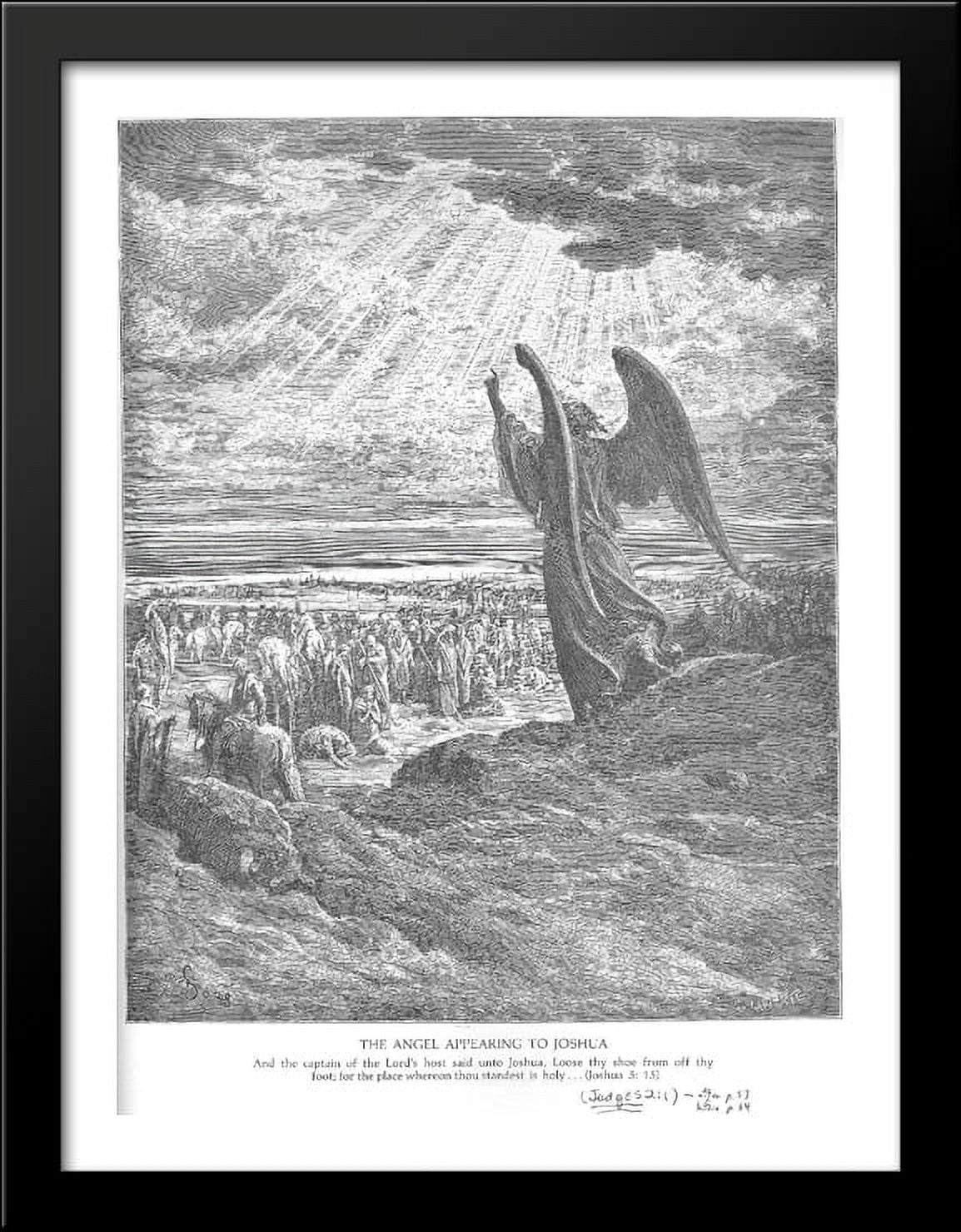An Angel Appears to the Israelites 28x38 Large Black Wood Framed Print ...