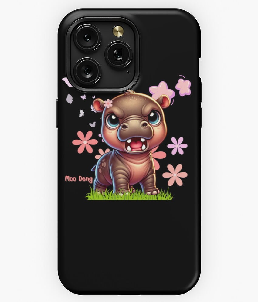 An Angry Pygmy Hippo Moo Deng Funny Mad Animal A6627 Phone Case for ...