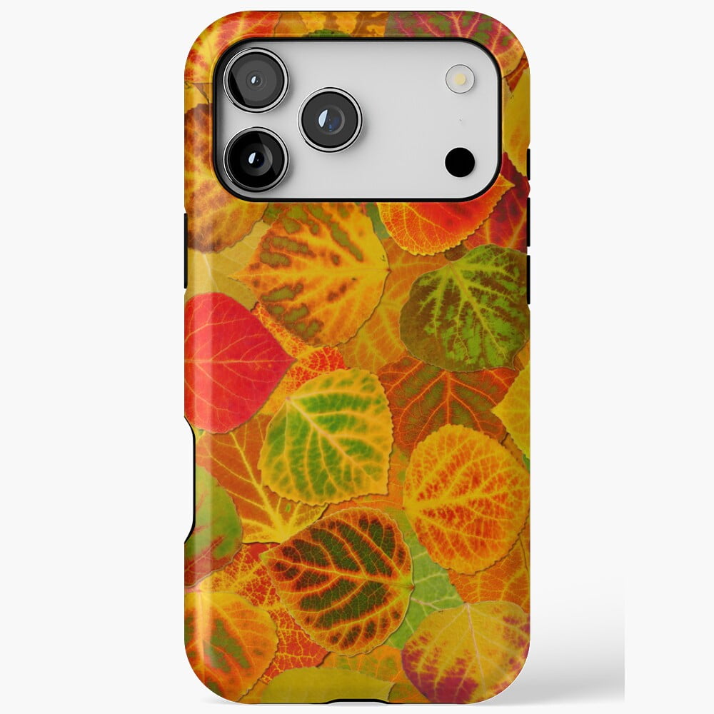 An Aspen Leaves Collage Solid Medley Themed Art iPhone 11 through 17 ...