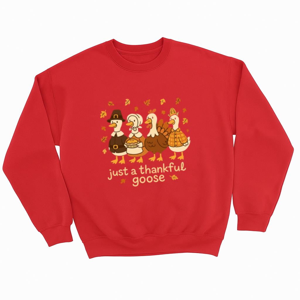 An Autumn Leaf Vibe Silly Turkey Day Humor Goose For A Thankful Themed ...