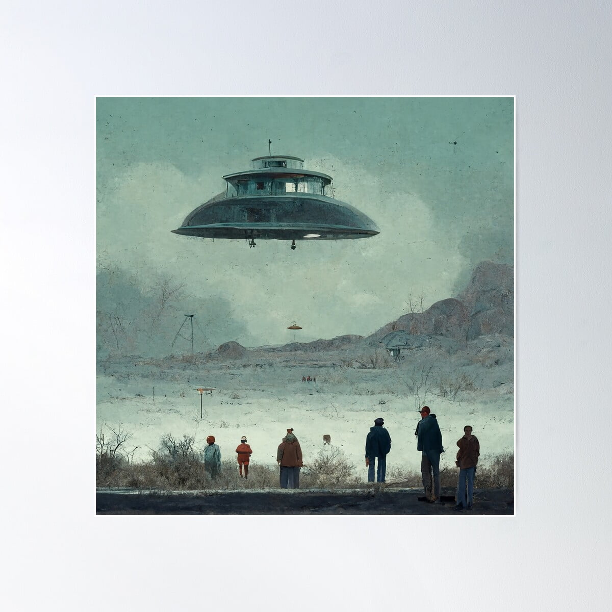 An Encounter At Area 51 Poster Wall Art, Modern Wall Decor For Living ...