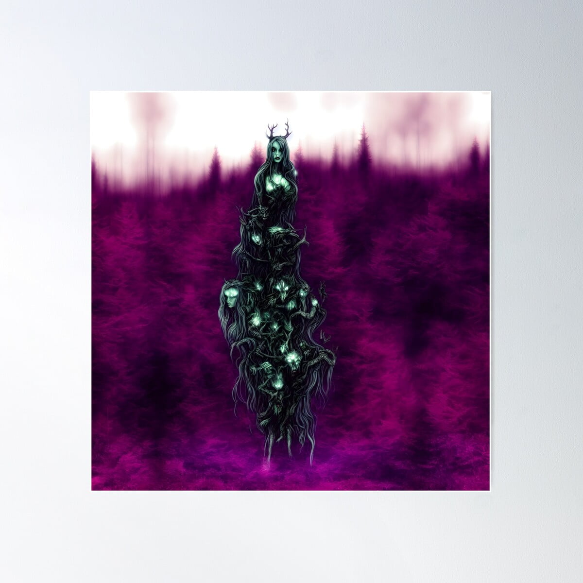 An Enigmatic Female Tree-Monster Poster Wall Art, Modern Wall Decor For ...