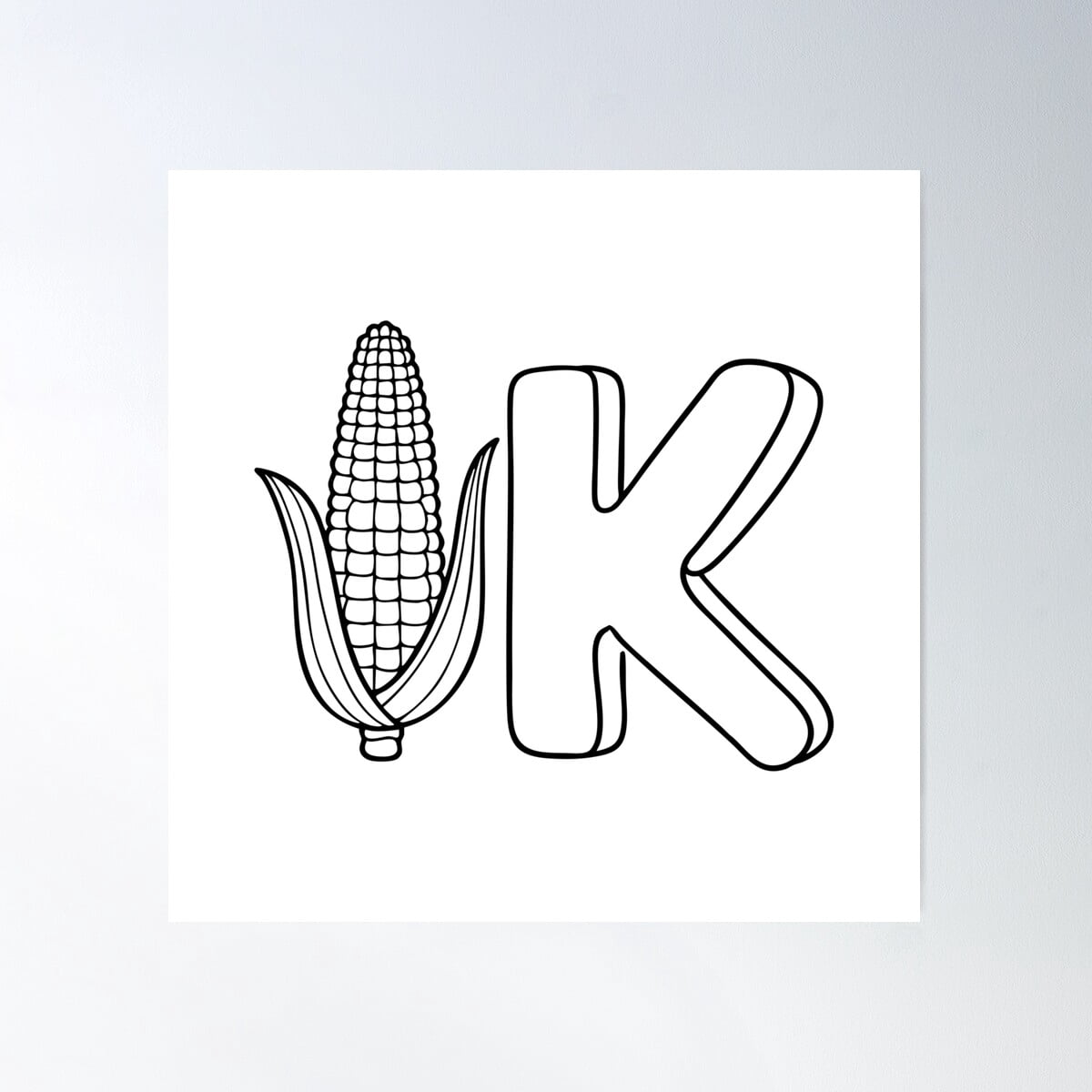 An Illustration Of Kernel Beside Letter K Poster Wall Art, Modern Wall ...