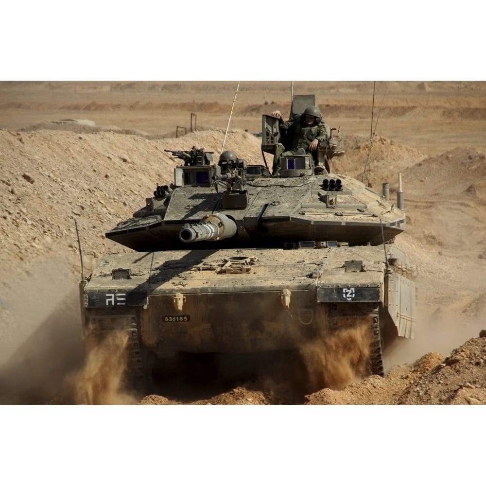 An Israel Defense Force Merkava Mark IV main battle tank Poster Print ...