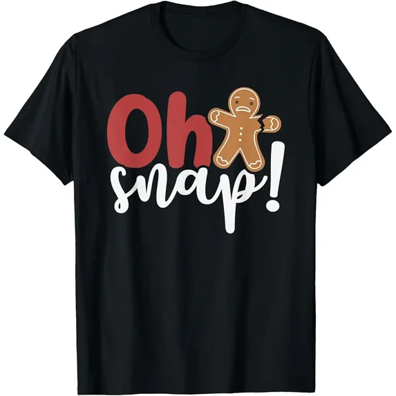 An Oh Snap Gingerbread Man with a Funny Broken Arm Unisex T-Shirt, up ...