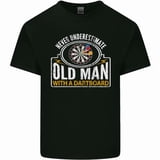 An Old Man With A Dart Board Player Mens Womens Light Cotton T-Shirt ...