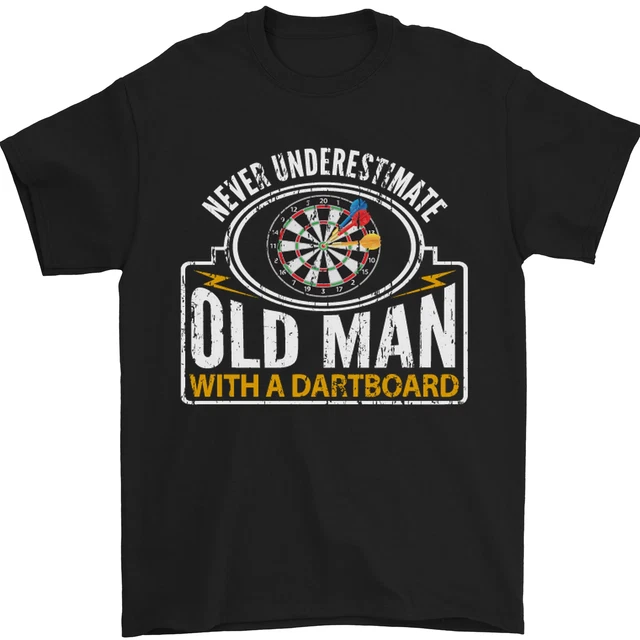 An Old Man With A Dart Board Player Mens Womens S-5XL T-Shirt - Walmart.com