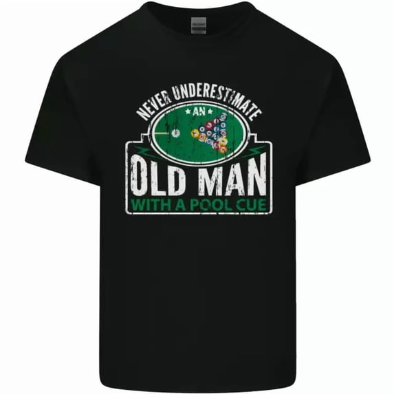 An Old Man With A Pool Cue Player Funny T-Shirt - Walmart.com