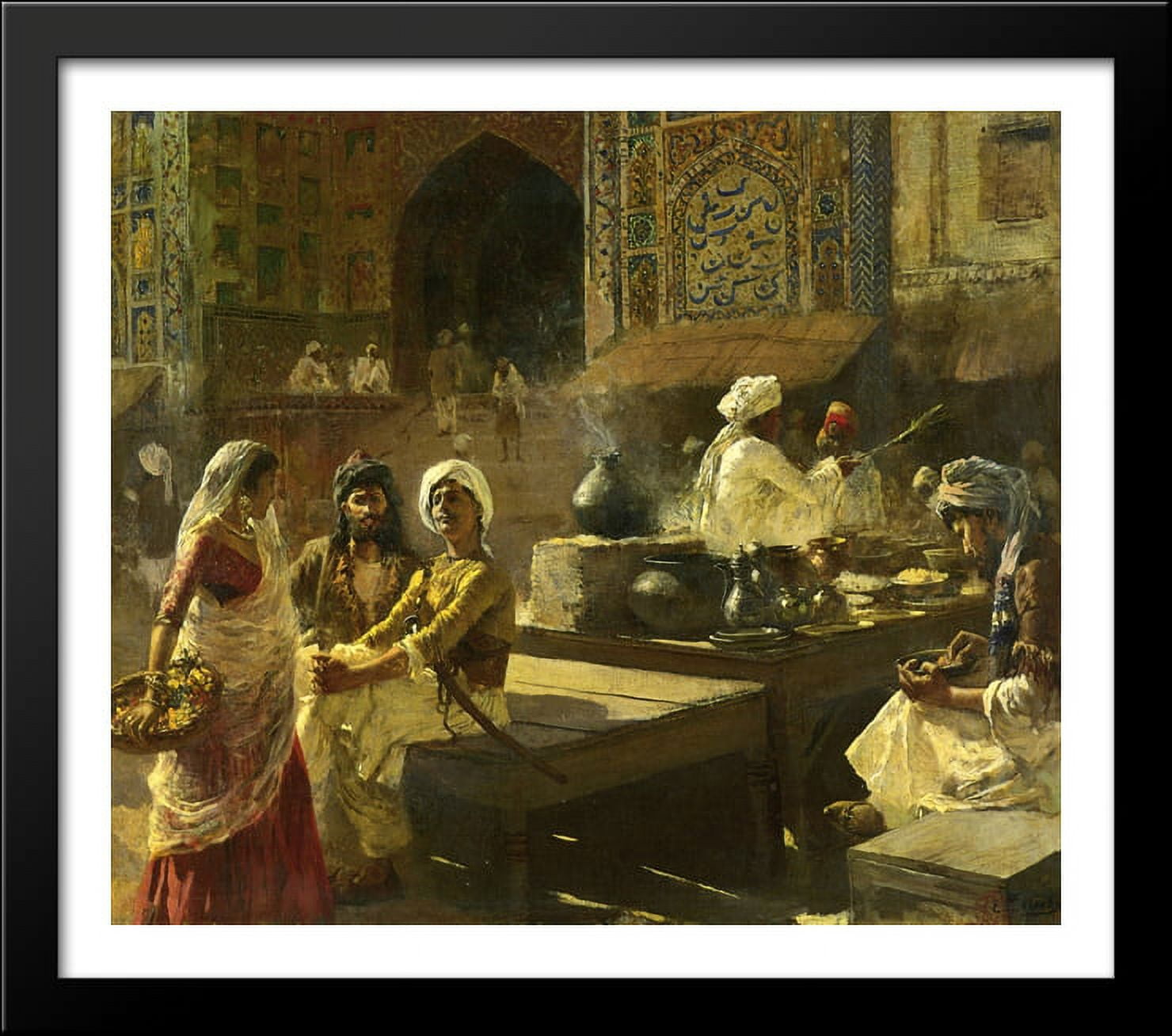 An Open Air Kitchen, Lahore, India 32x28 Large Black Wood Framed Print ...