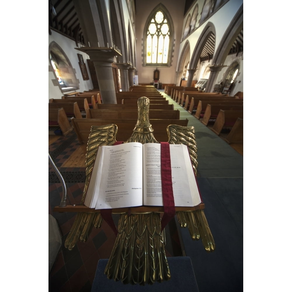 An Open Bible On A Gold Podium In St. Andrews Church; Kelso Scottish ...