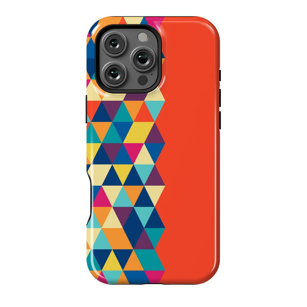 An Orange Triangle Pattern Themed Geometric And Modern Tough Case for ...