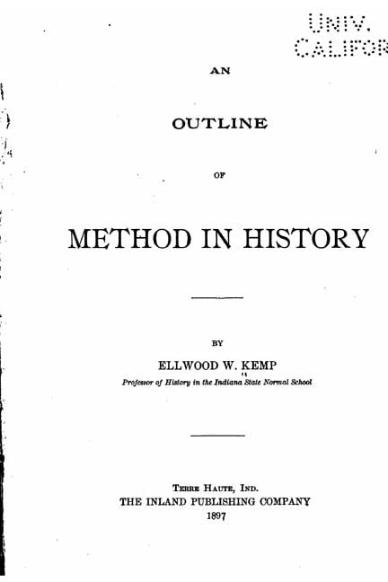 An Outline of Method in History - Walmart.com