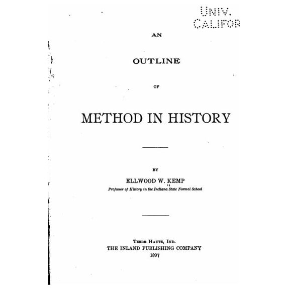 An Outline of Method in History - Walmart.com