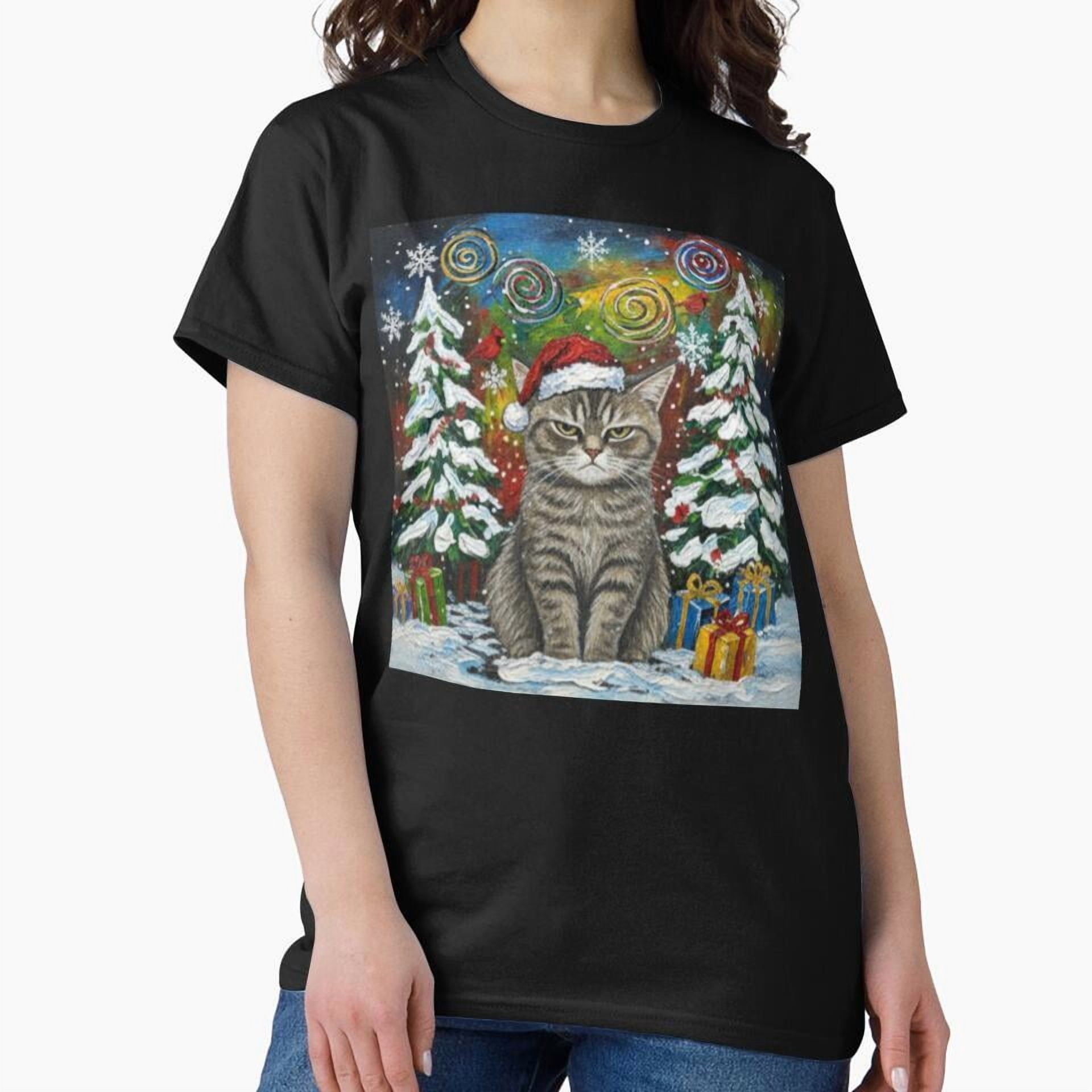 An Unimpressed Tabby Claus A Funny Funny Christmas Sweater Art H9446 T-Shirt, for Men and Women ...