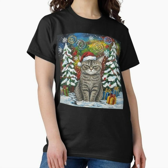 An Unimpressed Tabby Claus A Funny Funny Christmas Sweater Art H9446 T ...