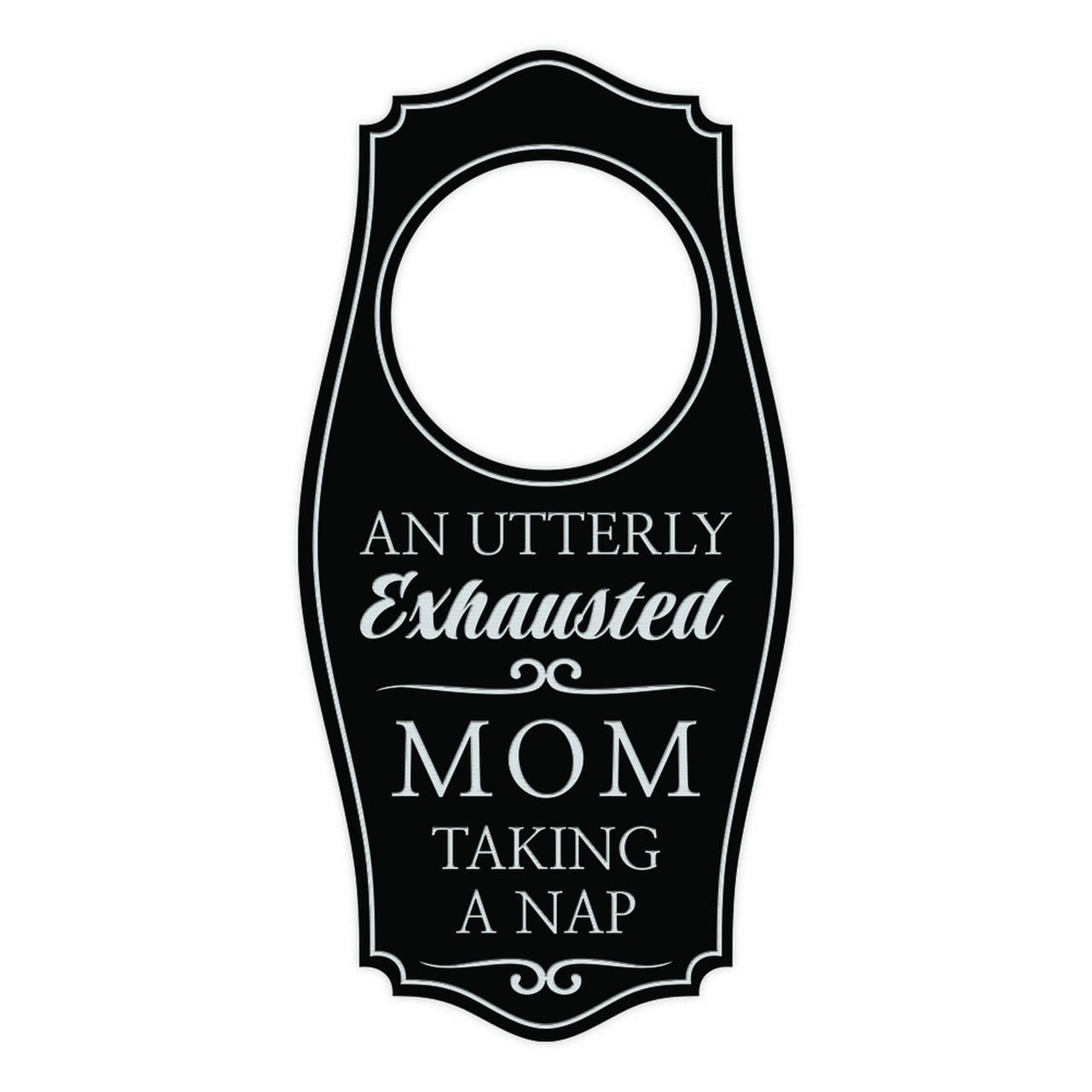 An Utterly Exhausted Mom Taking a Nap Door Hanger | House or Business ...