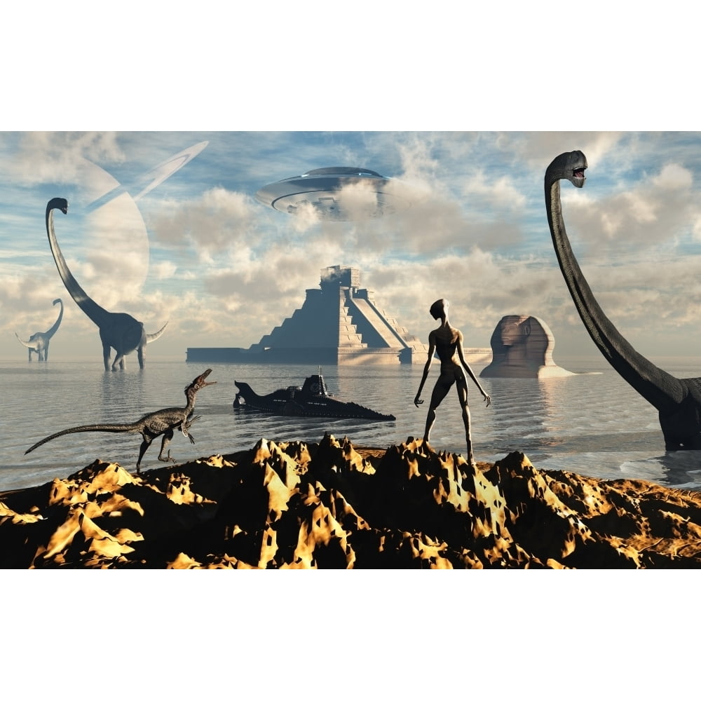 An alien world where reptoid beings co-exist with dinosaurs Poster ...