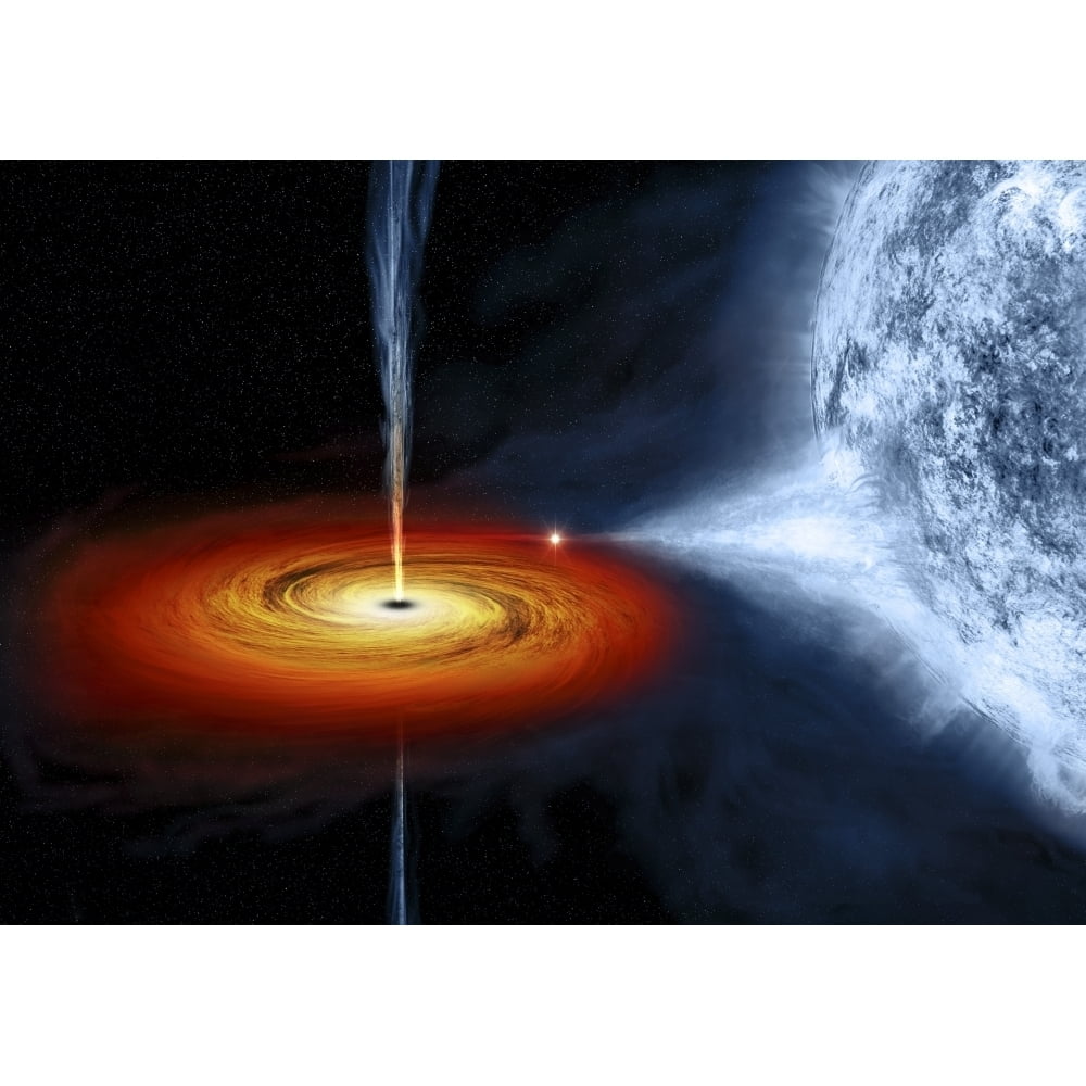 An artists illustration of the Cygnus X-1 system Poster Print - Walmart.com