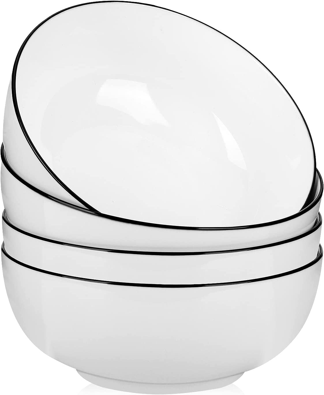 AnBnCn 40oz Stackable Soup Bowls Set of 4 - Ceramic, Oven & Dishwasher ...