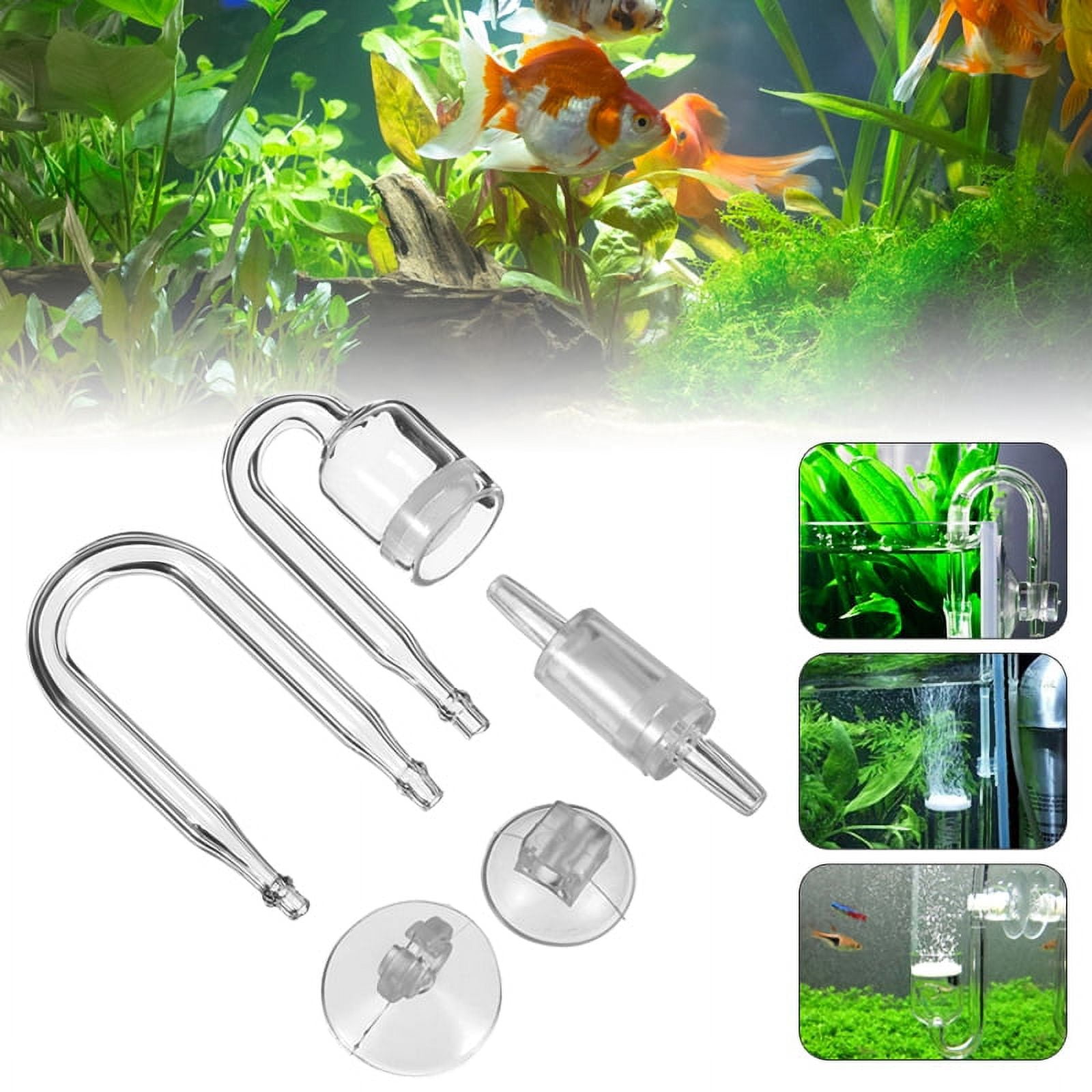 AnFeng Aquarium CO2 Diffuser, with Check Valve, U Shape Glass Tube ...