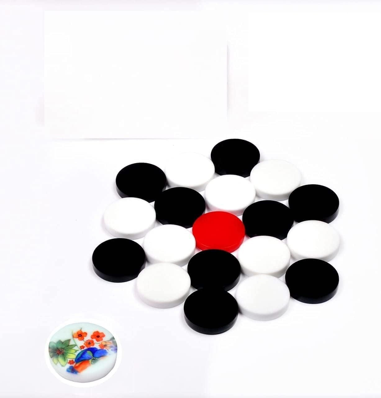 AnNafi® 6MM Carrom Coins SSF20 Board Game with Striker | Acrylic Carrom ...