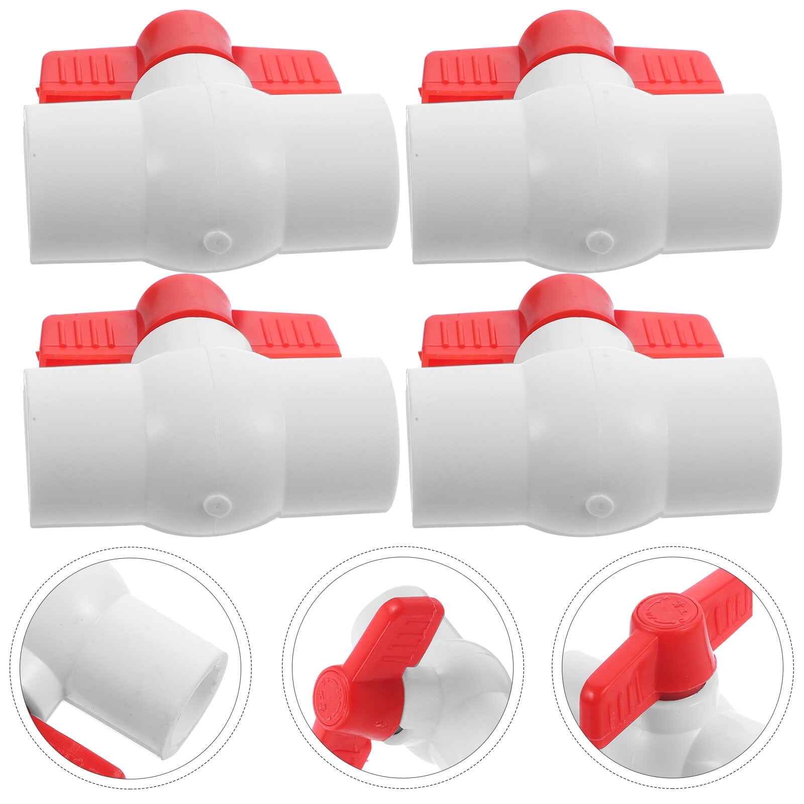 AnQILa PVC Ball Valve (4-Pack), Shut-Off Valve with Easy to Rotate and ...