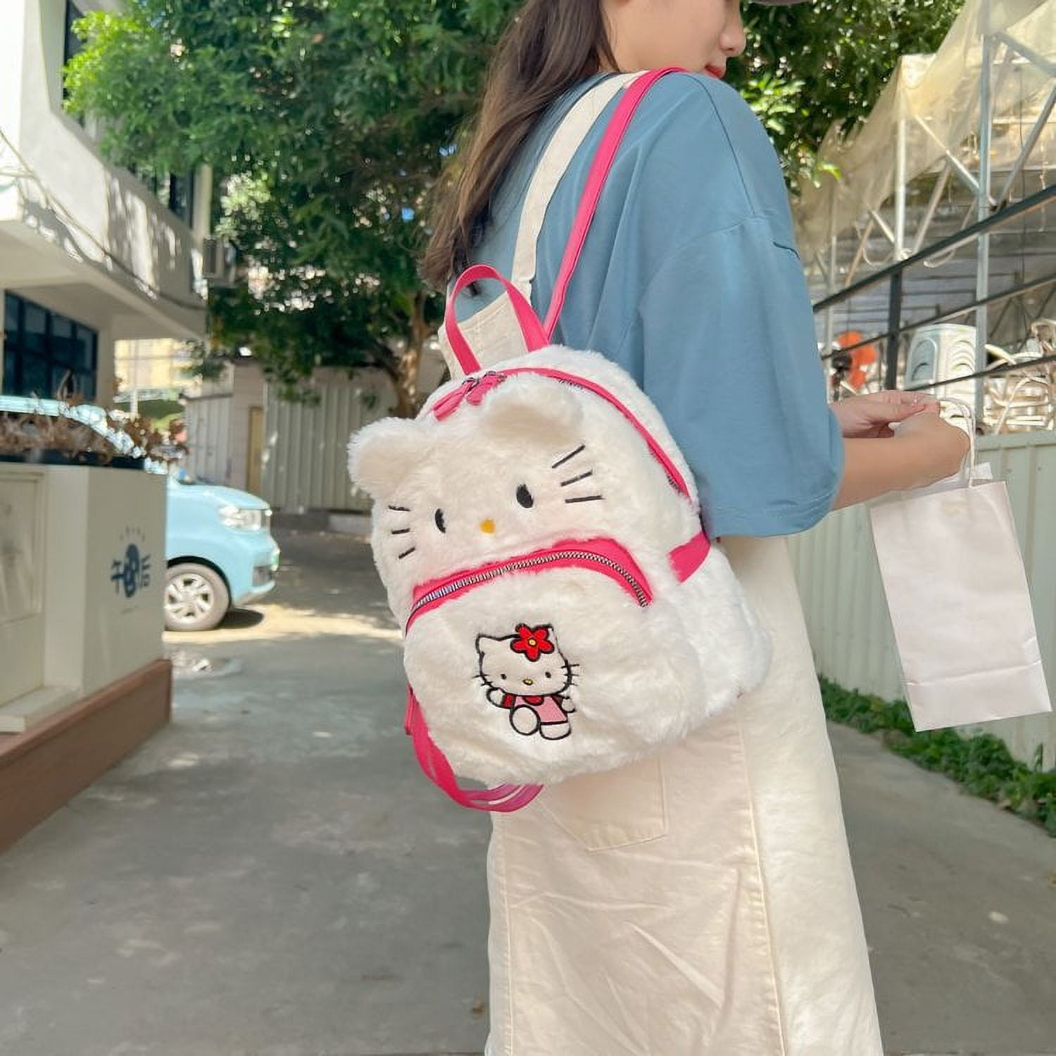 AnQingLueLv Kuromi Backpacks for Women MINISO Plush Cute Japanese Style ...