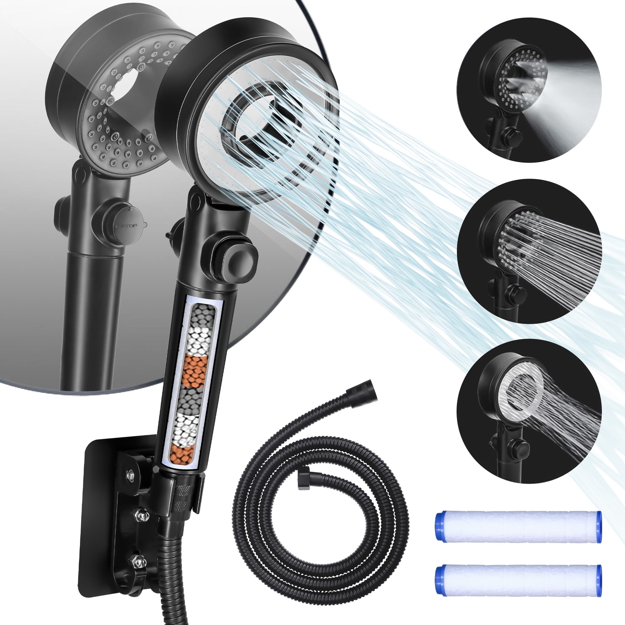 Antom 2-in-1 Shower Head – Adjustable High Pressure Spray with Angle ...