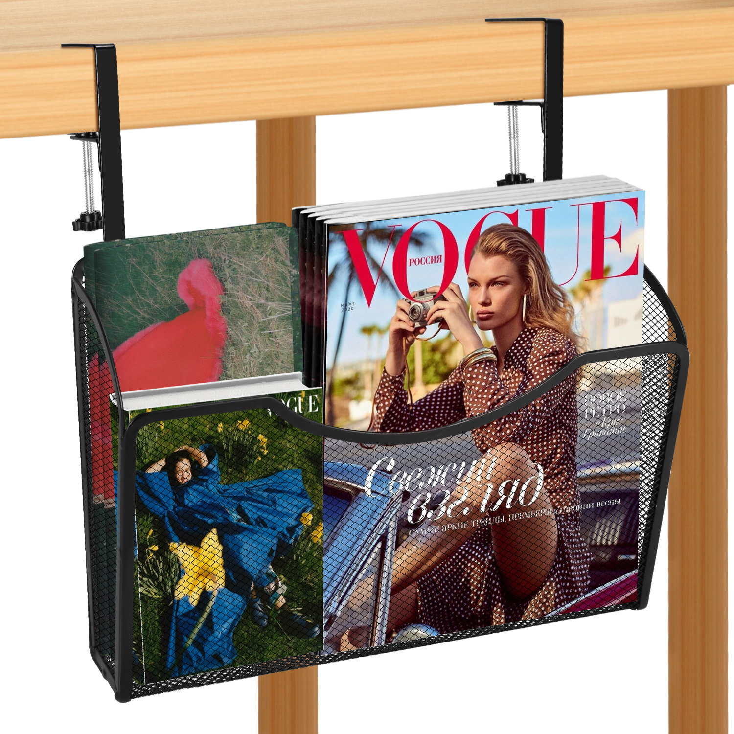 U Brands Metal Hanging File Basket Desktop Organizer, Gold Finish, 894U ...