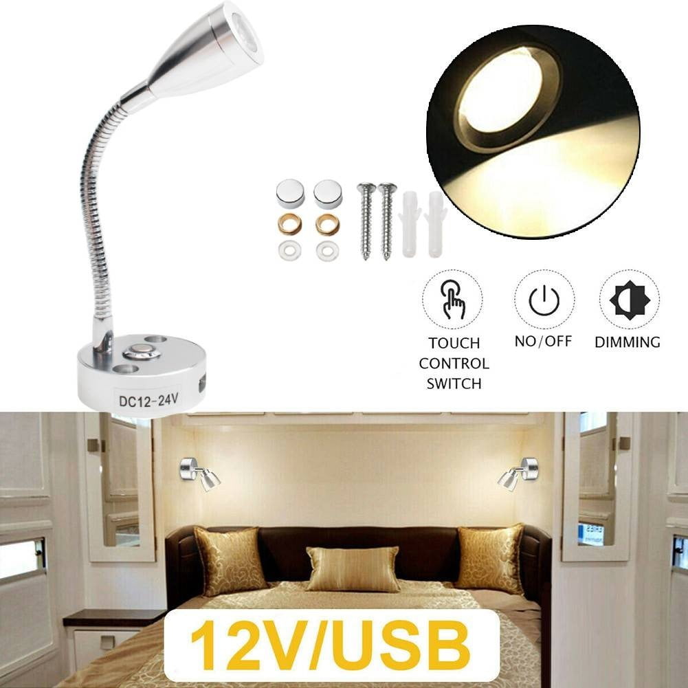 Ana 1*Touch Switch USB 12V LED Spot Reading Light Camper Caravan Boat ...