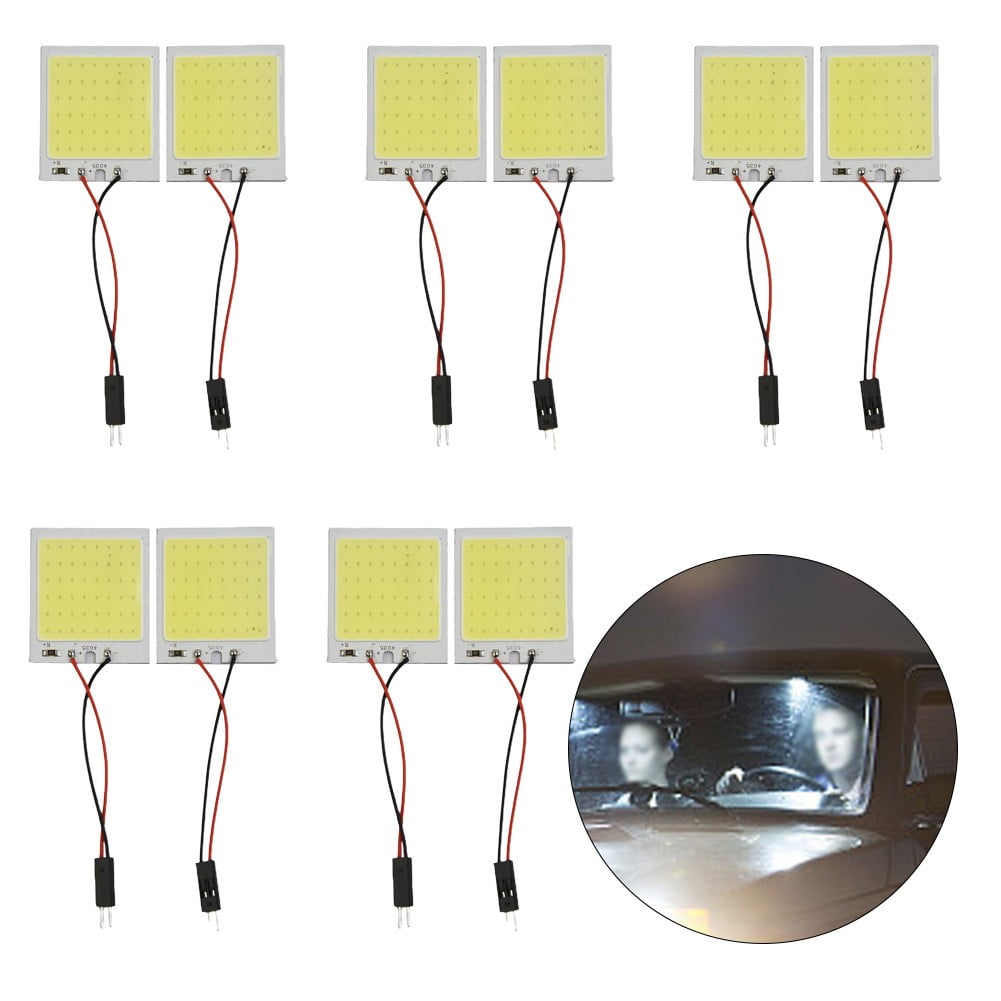 Ana 10pcs White COB 48 LED Chips Panel -Light Adapter 4W 12V Car ...