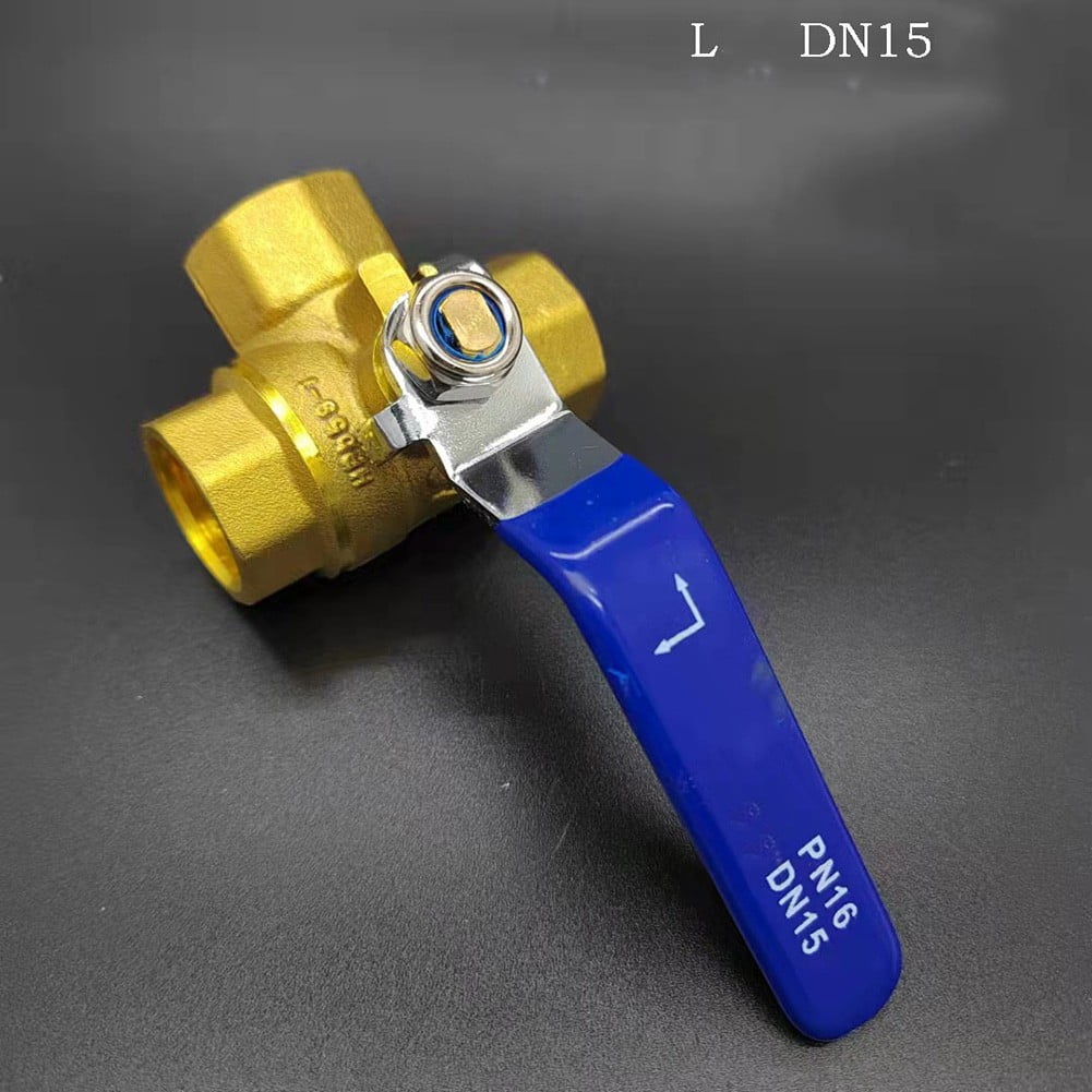 Ana 1PC 3 Way Brass Ball Valve L/T Bore Home Garden Home Improvement ...