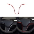 Ana 1pcs Hot Sale Red Carbon Fiber Interior Steering Wheel Cover Trim ...