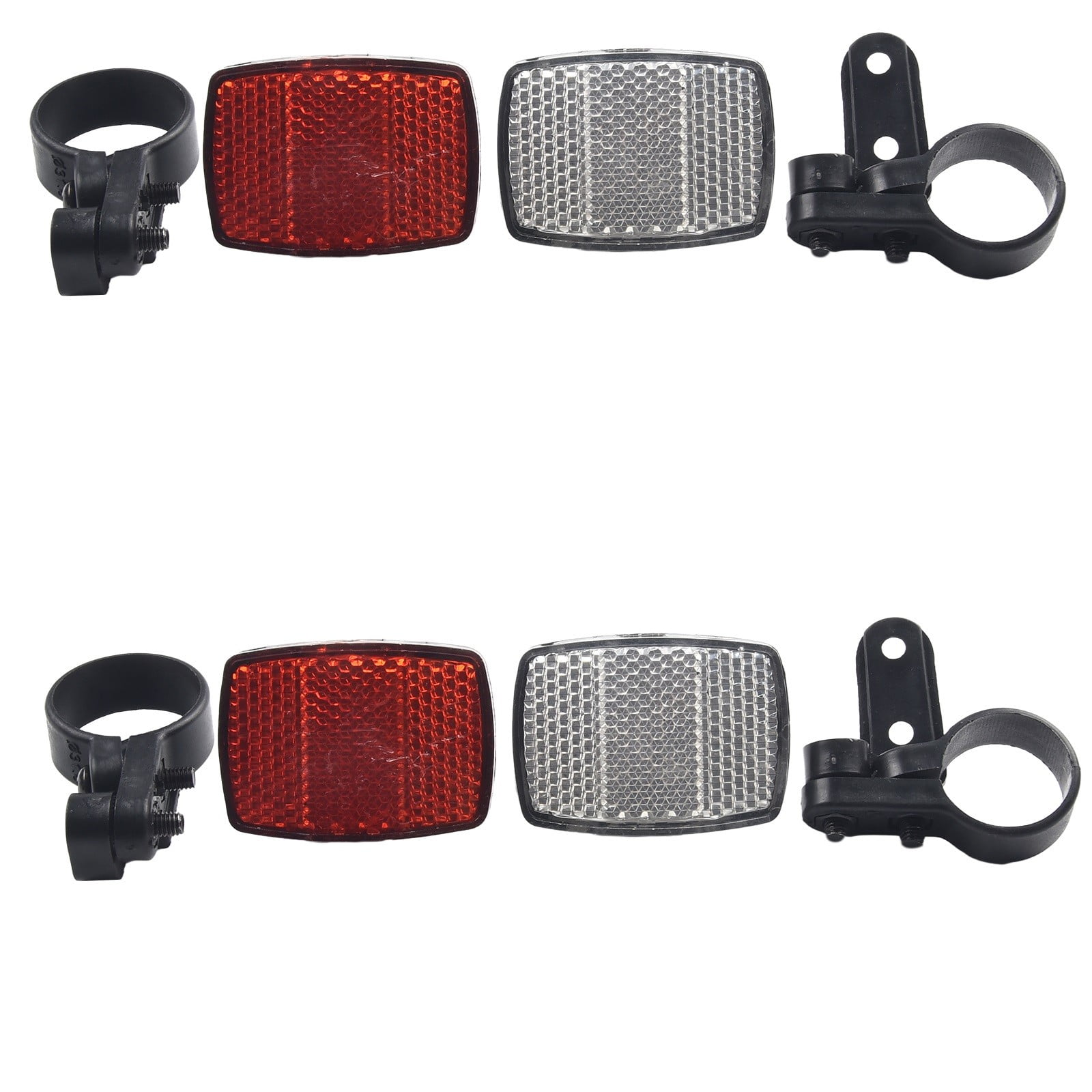 Ana 2 Pack Front & Rear Bike Bicycle Reflector Set Red & White Mounting Bracket - Walmart.com