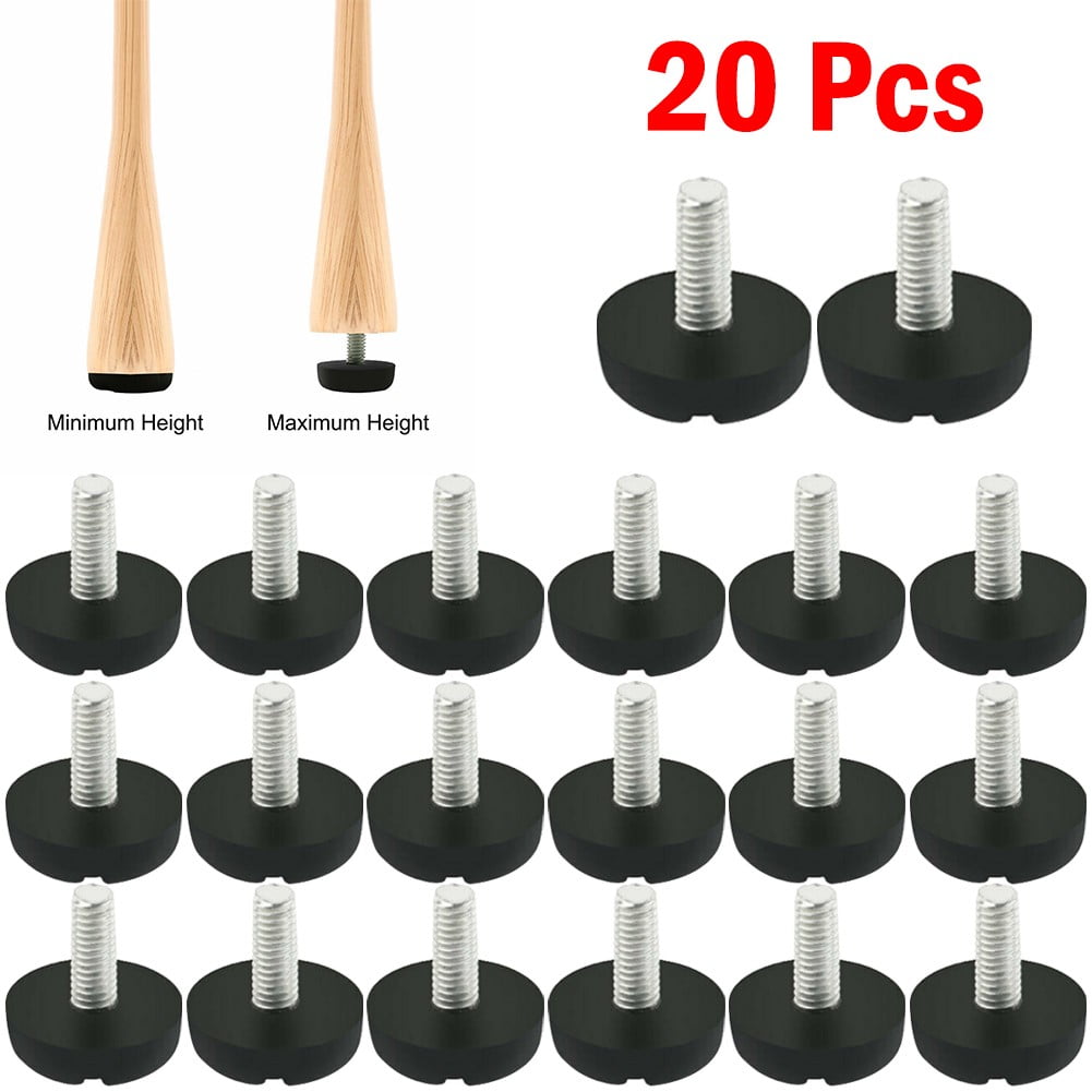 Ana 20 Pcs Screw On Type Furniture Adjustable Feet Screws Furniture ...