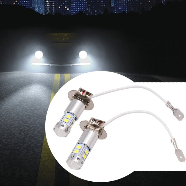 Ana 2PCS H3 LED Fog Light 100W 3000K High Power Yellow Driving Bulbs ...