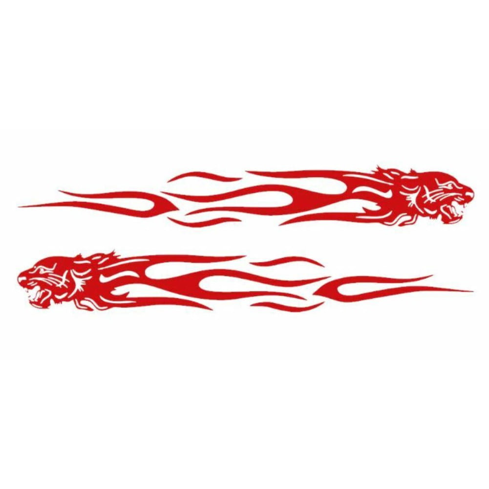 Ana 2Pcs Tiger Flame Totem Car Decals Stickers Creative 35x5cm ...