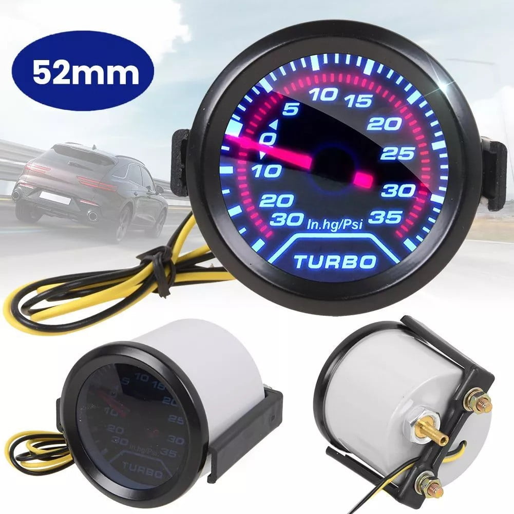 Ana 52mm/2" Car Turbo Boost Pressure Pointer Gauge Meter Smoked Dials ...