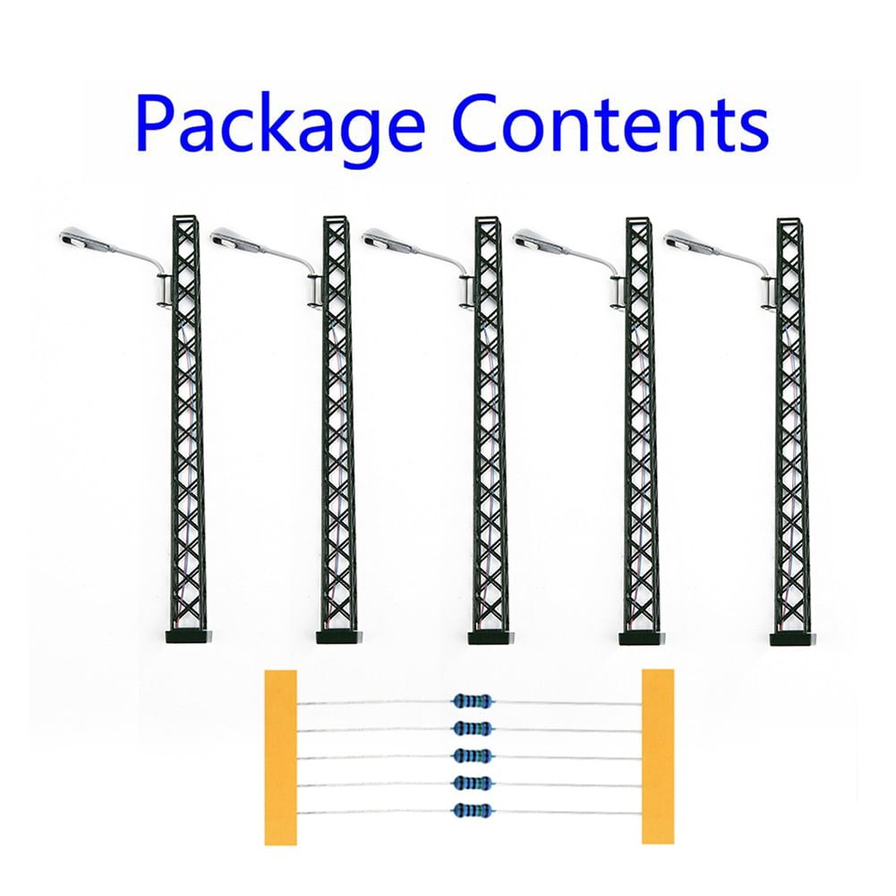 Ana 5Pcs HO Scale Model Railway LED Lattice Mast Lights for Train ...