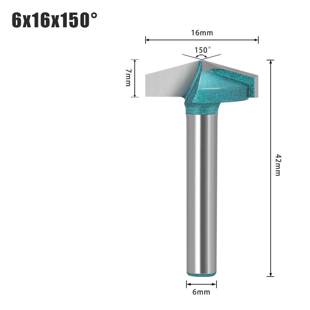 Ana 6mm V Router Bit Tungsten Steel Woodworking Milling Cutter 90 120 ...
