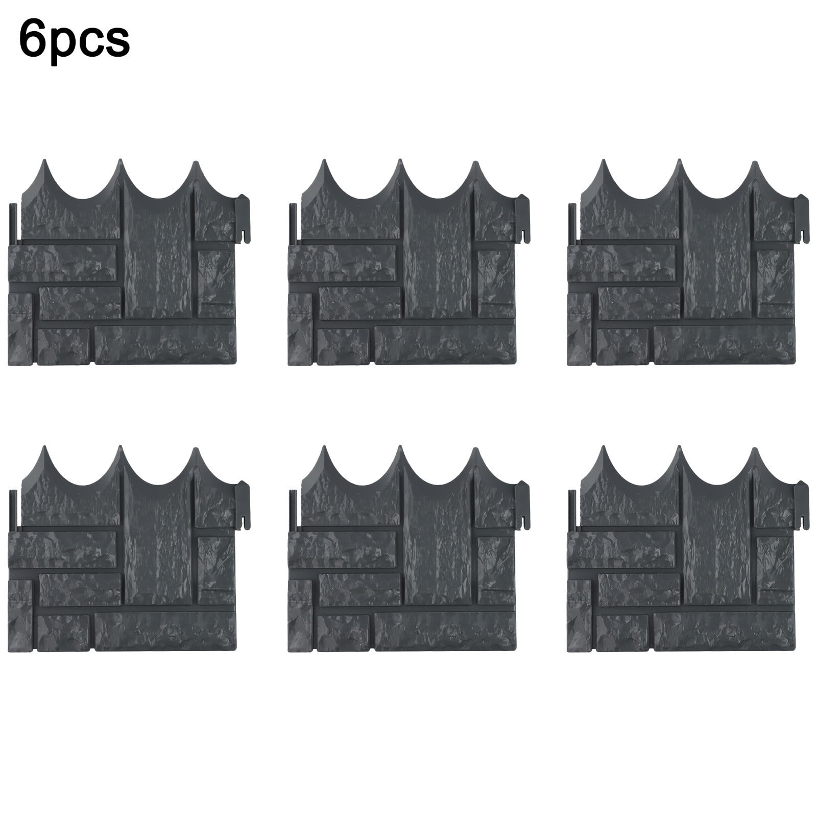 Ana 6pcsPlastic Garden Imitation Stone Fence Garden Flower Bed Fence ...