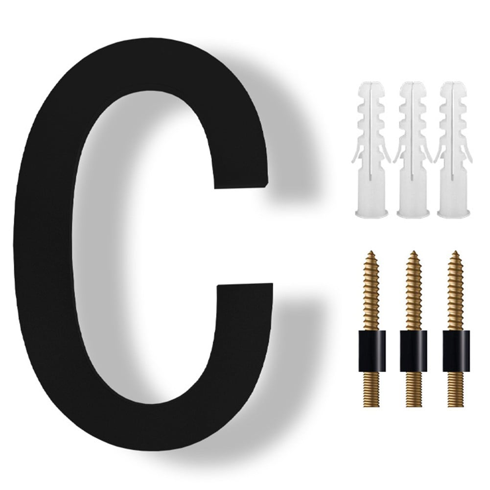 Ana 8 Inch Modern Floating House Numbers Large Black Shadow Home ...