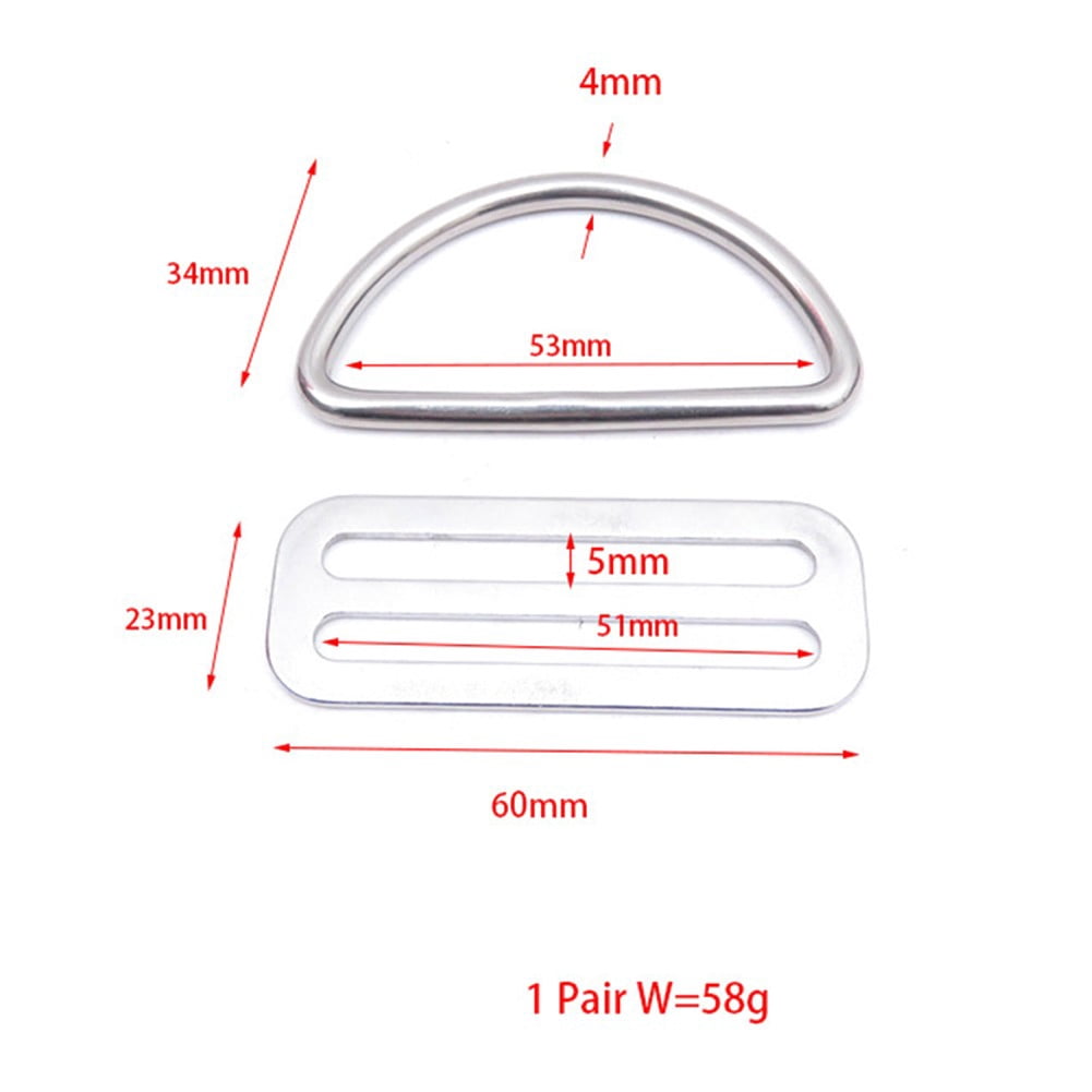 Ana Belt Keeper Stainless Steel Scuba Diving D Ring Buckle+Stainless ...