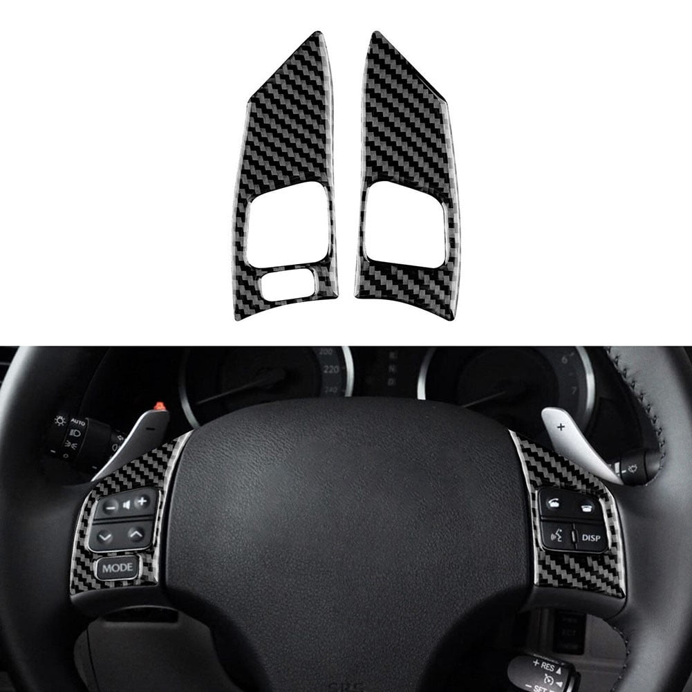 Ana Car REAL CARBON FIBER Steering Wheel Button Cover Decals Interior ...