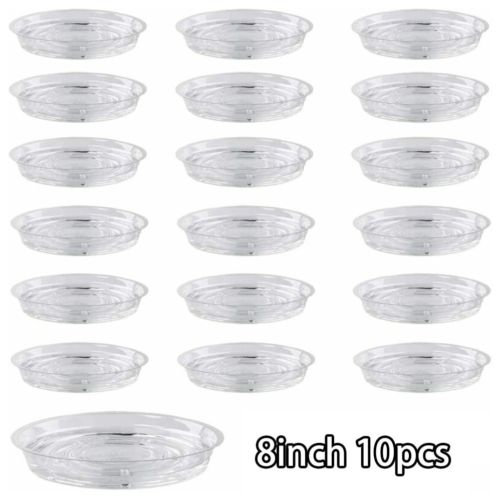 Ana Crystal Clear Plant Saucer Set 10 Pack Round Drip Trays for Indoor ...