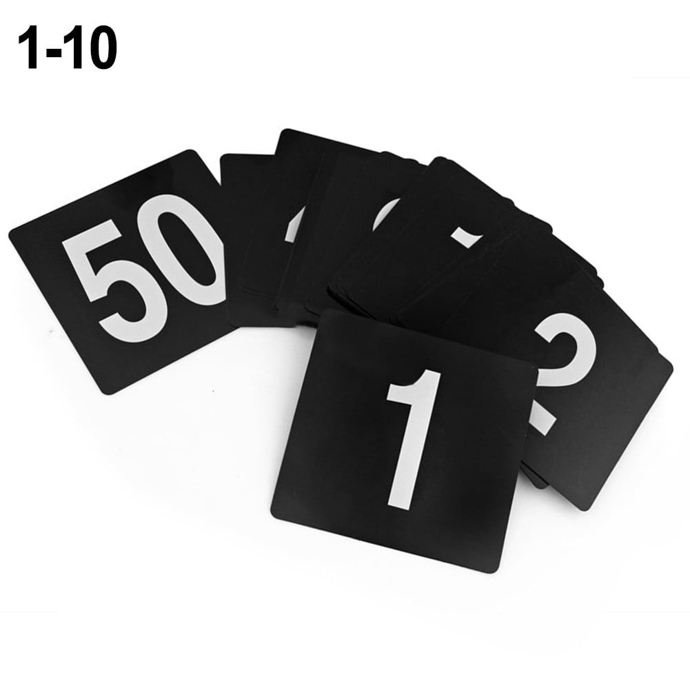 Ana Double-sided Plastic Table Number Card 1 - 10 Black 10*10 Cm ...