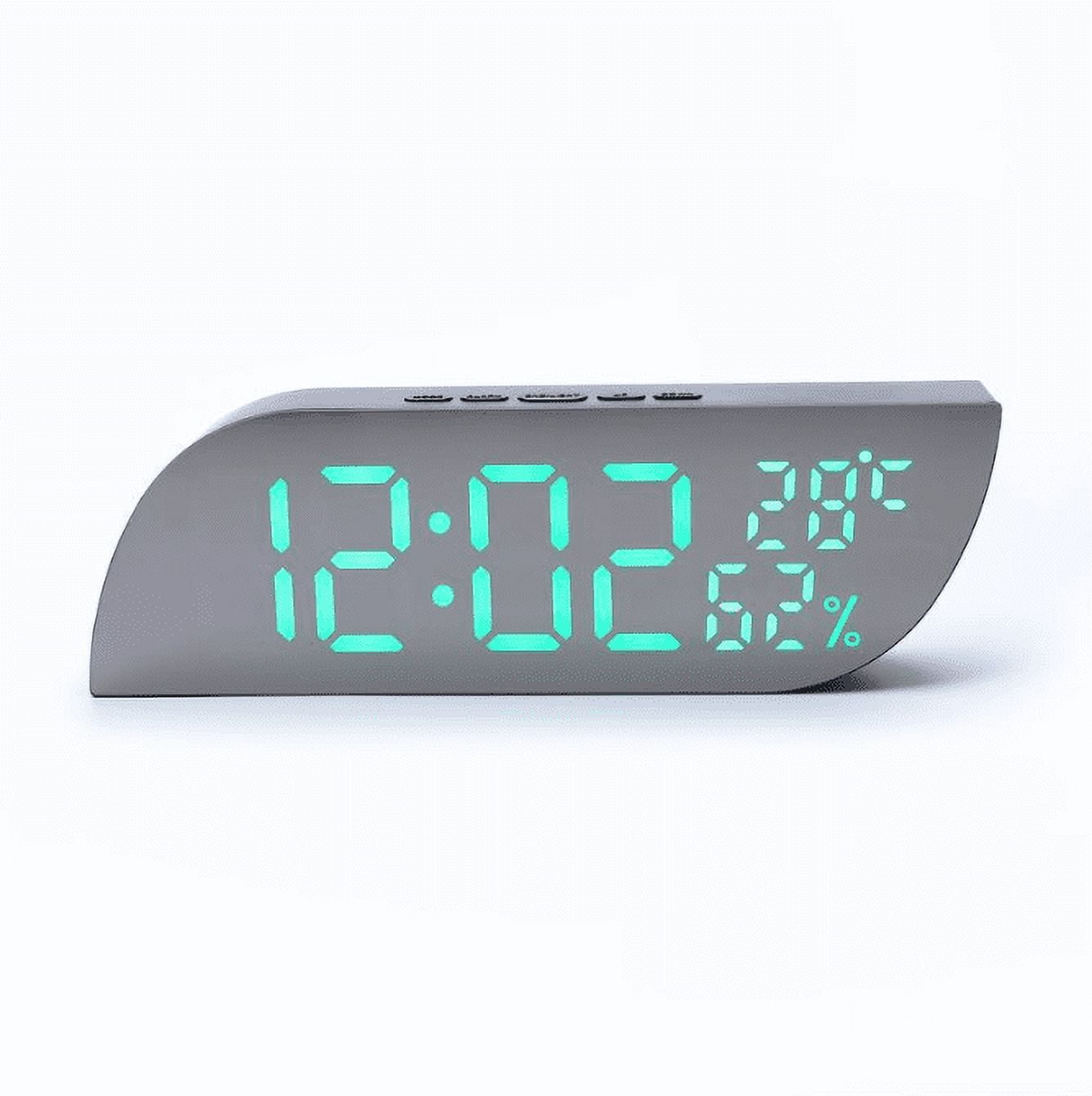 Ana Electronic compact clock with mirror display, backlight,temperature ...