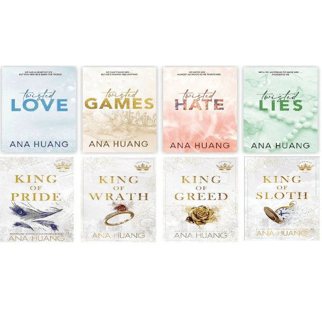 Ana Huang 8 Book Set Twisted Series + Pride + Wearth + Greed + Sloth + Twisted Set (Paperback ...