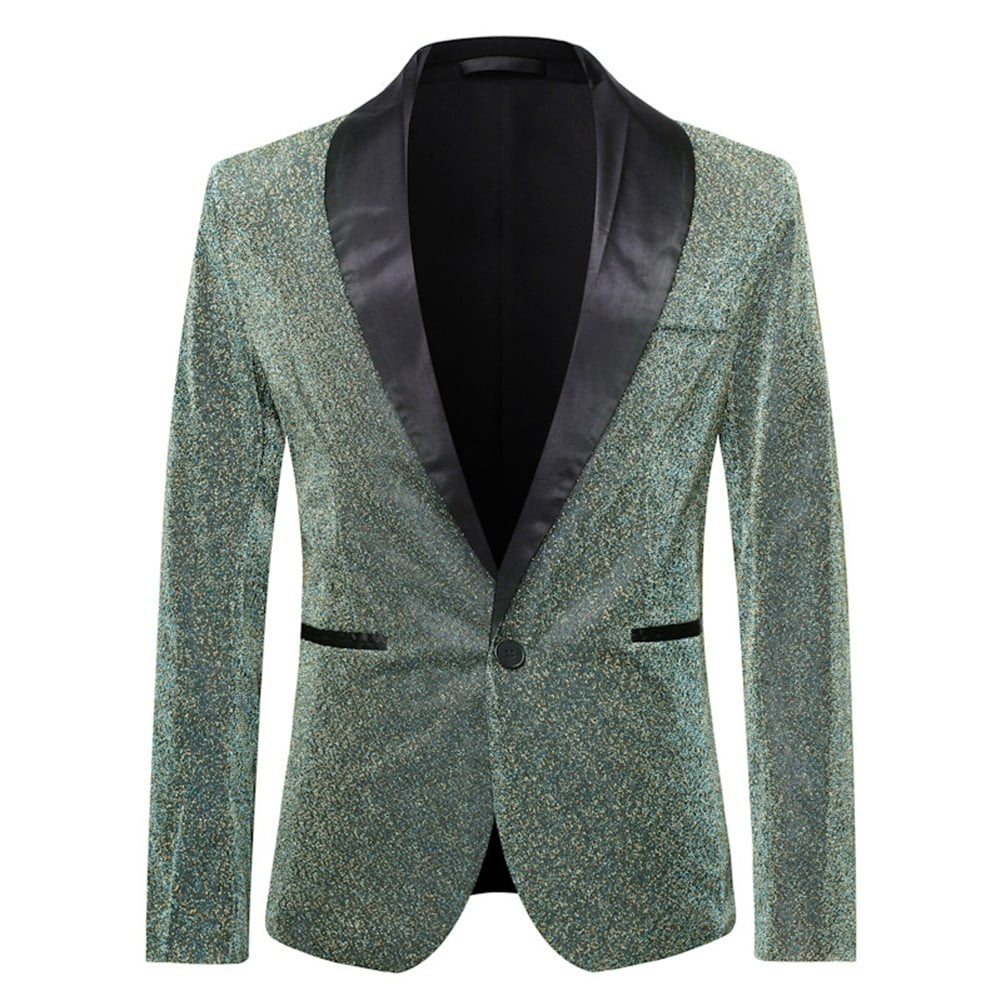 Ana Men Glitter Embellished Blazer Jacket Nightclub Suit Coats Costume ...