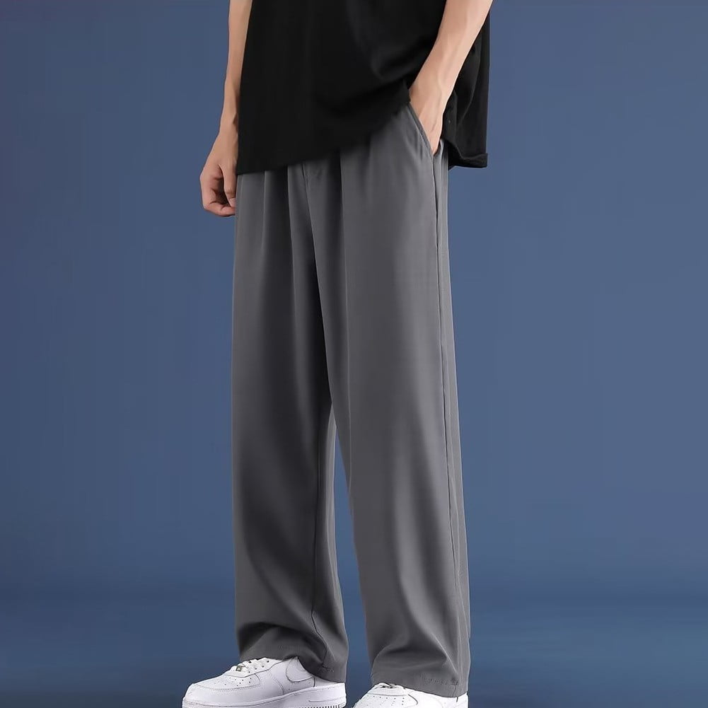 Ana Men Ice Silk Sweatpants Jogger Trousers Sport Gym Oversized Baggy ...